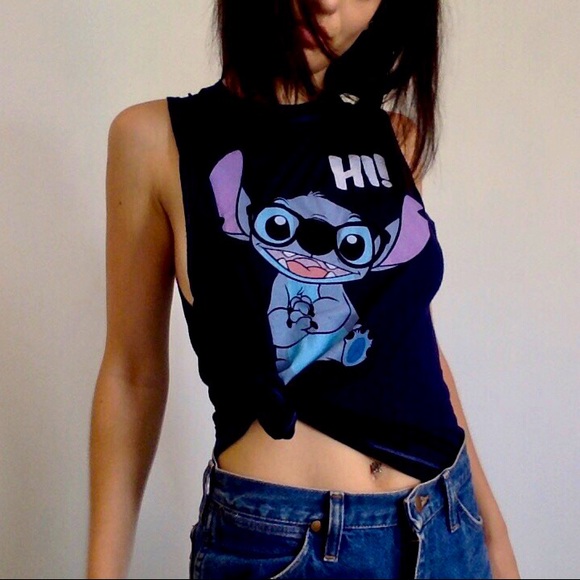 Tops | Adorable Disney Stitch Tank | Poshmark